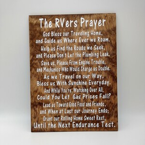 Rvers Prayer Wood Sign: Rustic Camper Decor, Traveler Gift - Etsy