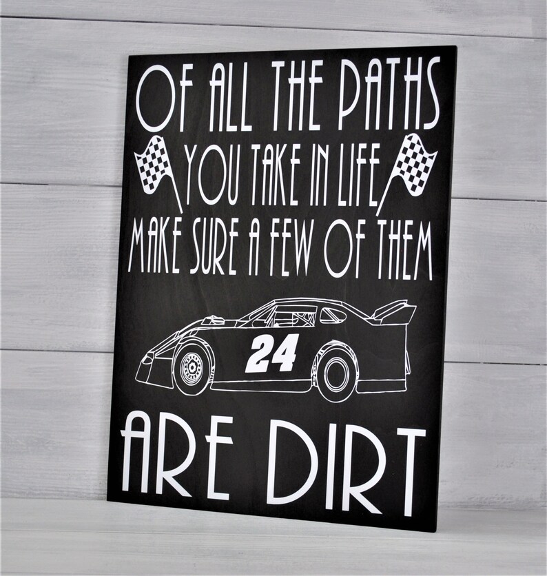 Dirt Track Racing Sign: Rustic Man Cave Decor (16x12 Inches) - Etsy