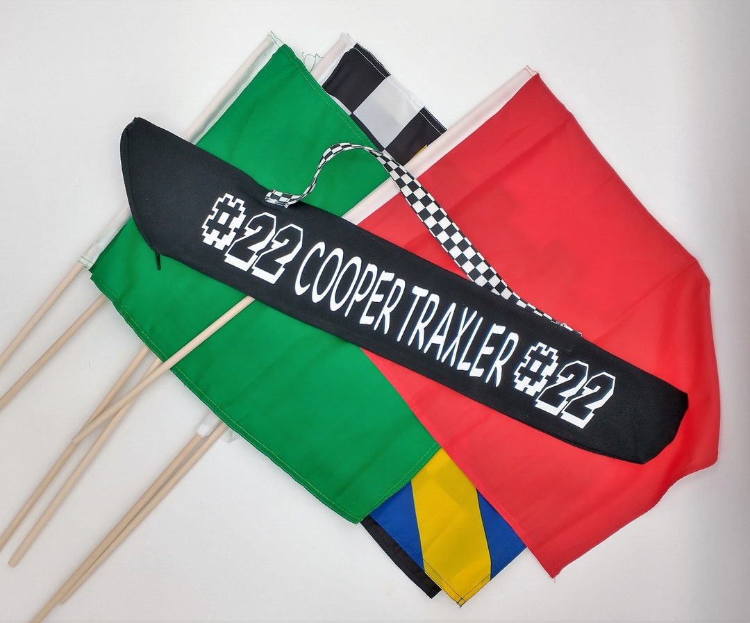 Personalized Racing Flags Set: Kids Pretend Play Toy With Carrying Bag ...