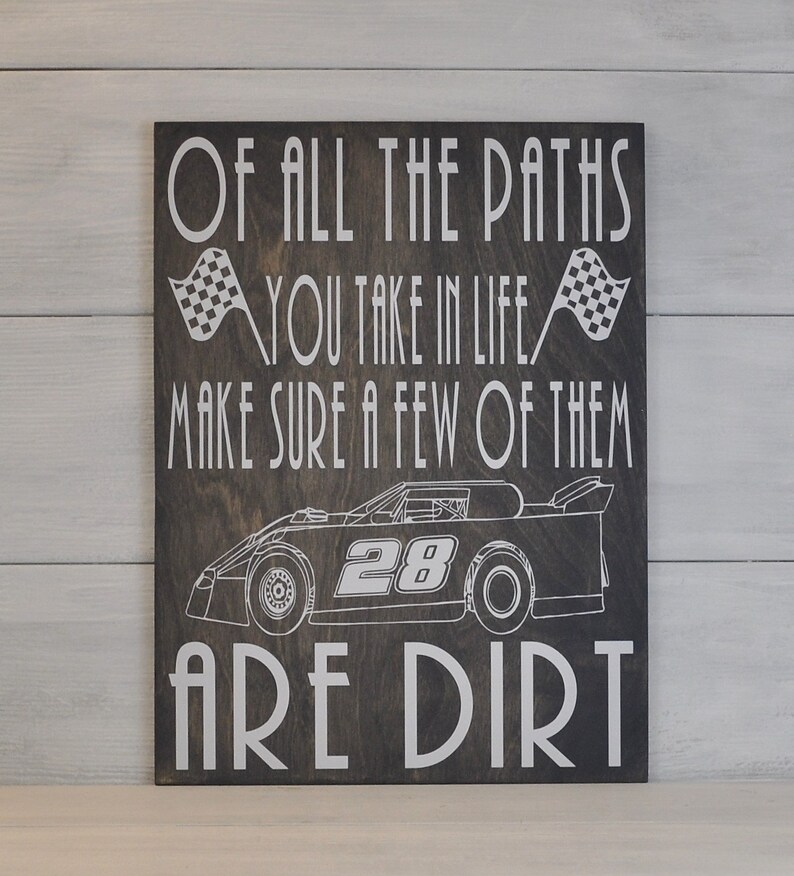 Dirt Track Racing Sign: Rustic Man Cave Decor (16x12 Inches) - Etsy