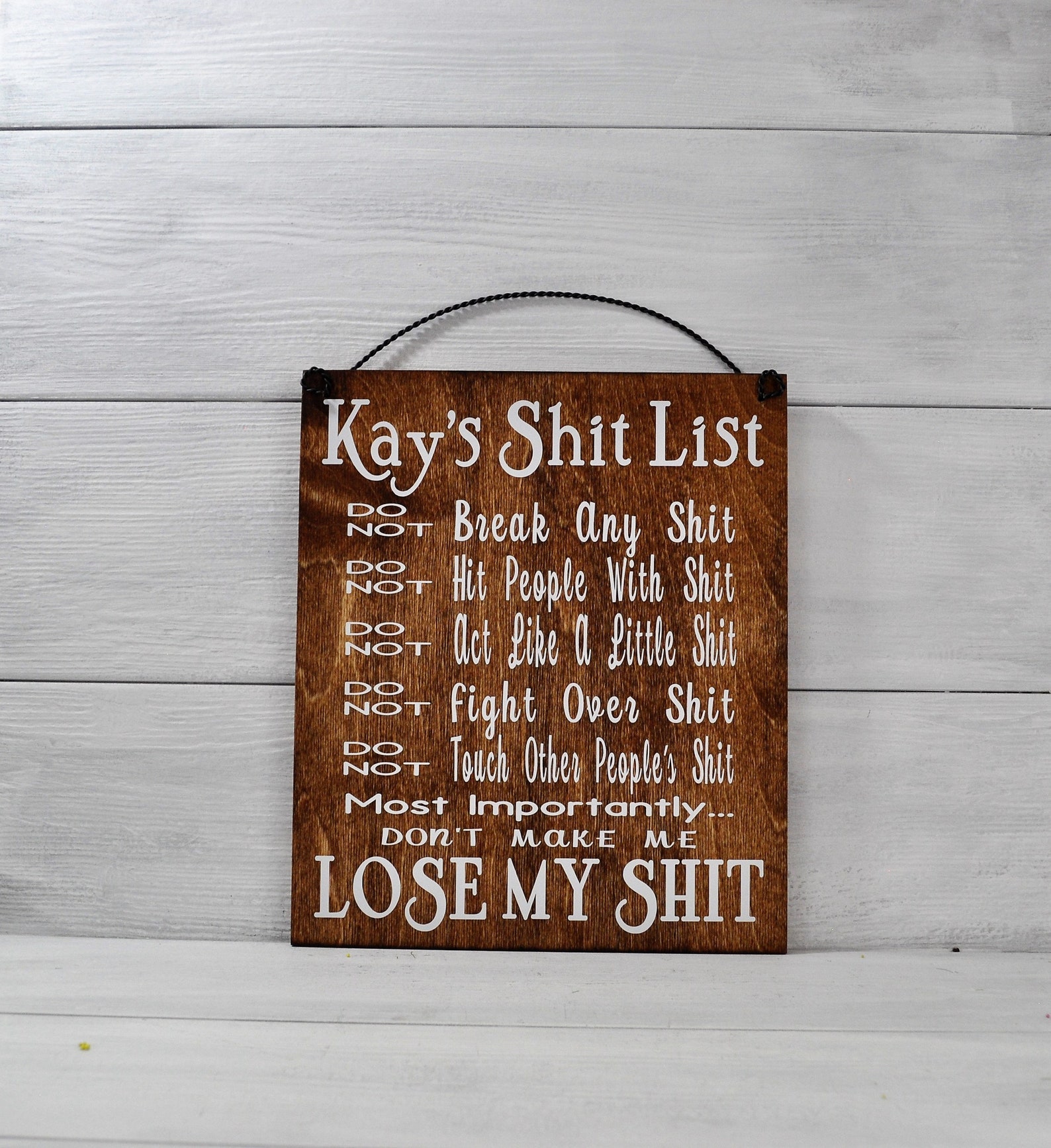 Personalized Shit List Sign . Funny Signs . Funny Gift . Sh*t List ...