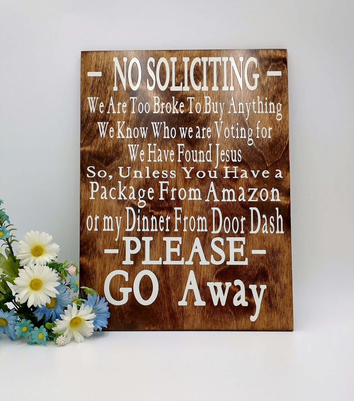 No Soliciting Door Sign . Amazon or Door Dash Funny Sign. No | Etsy