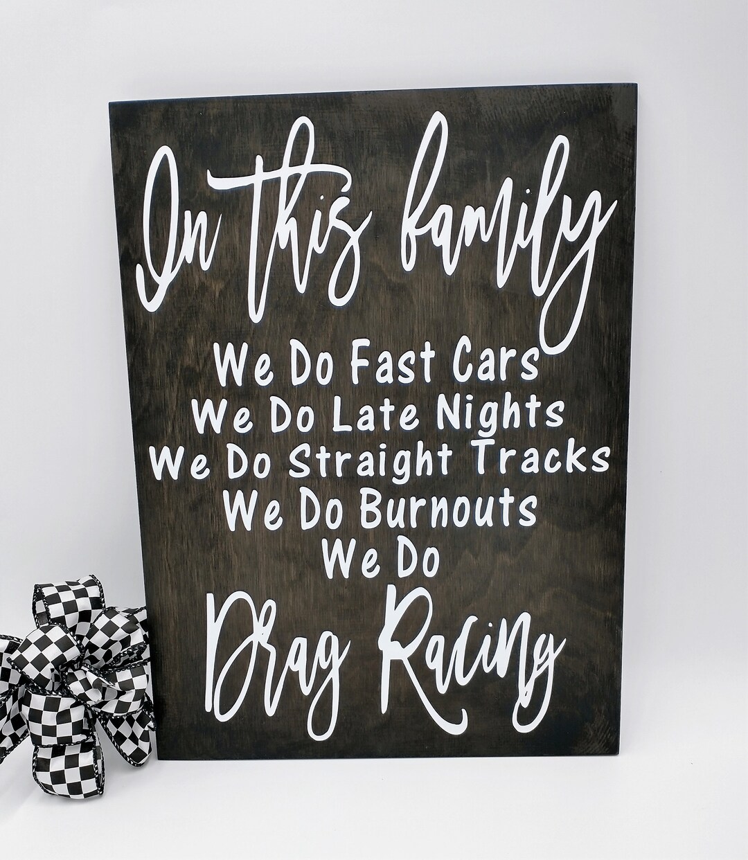 Drag Racing Family Wood Sign: Motorsports Home Decor - Etsy