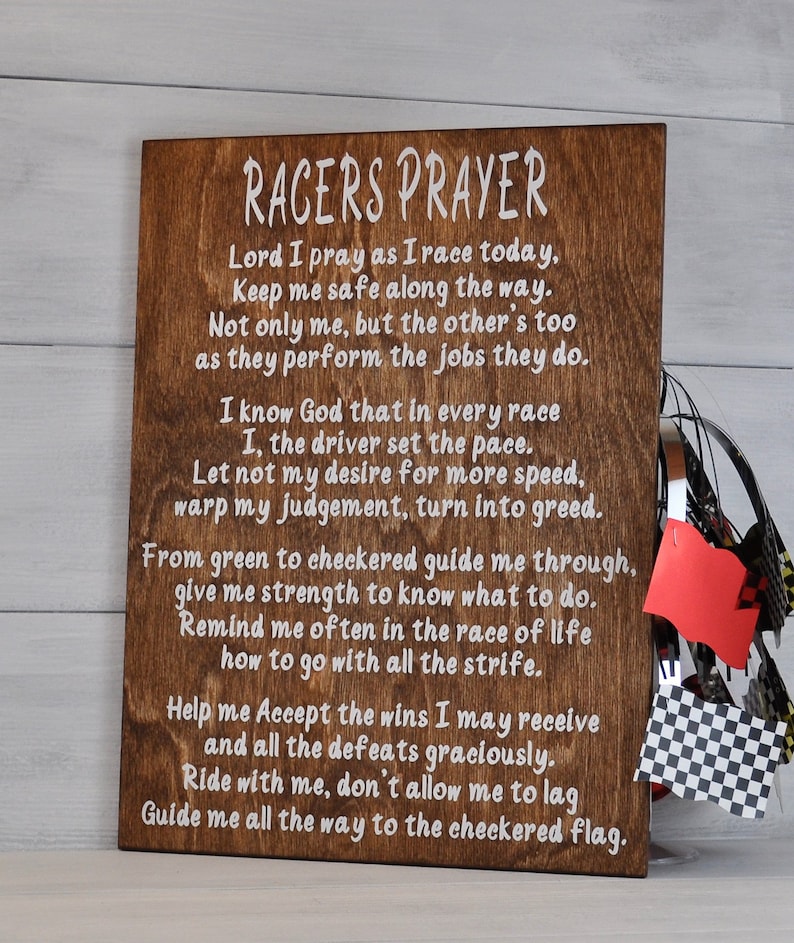 Racing . Racing Sign. Racers Prayer . Racing Decor . Wood Sign - Etsy