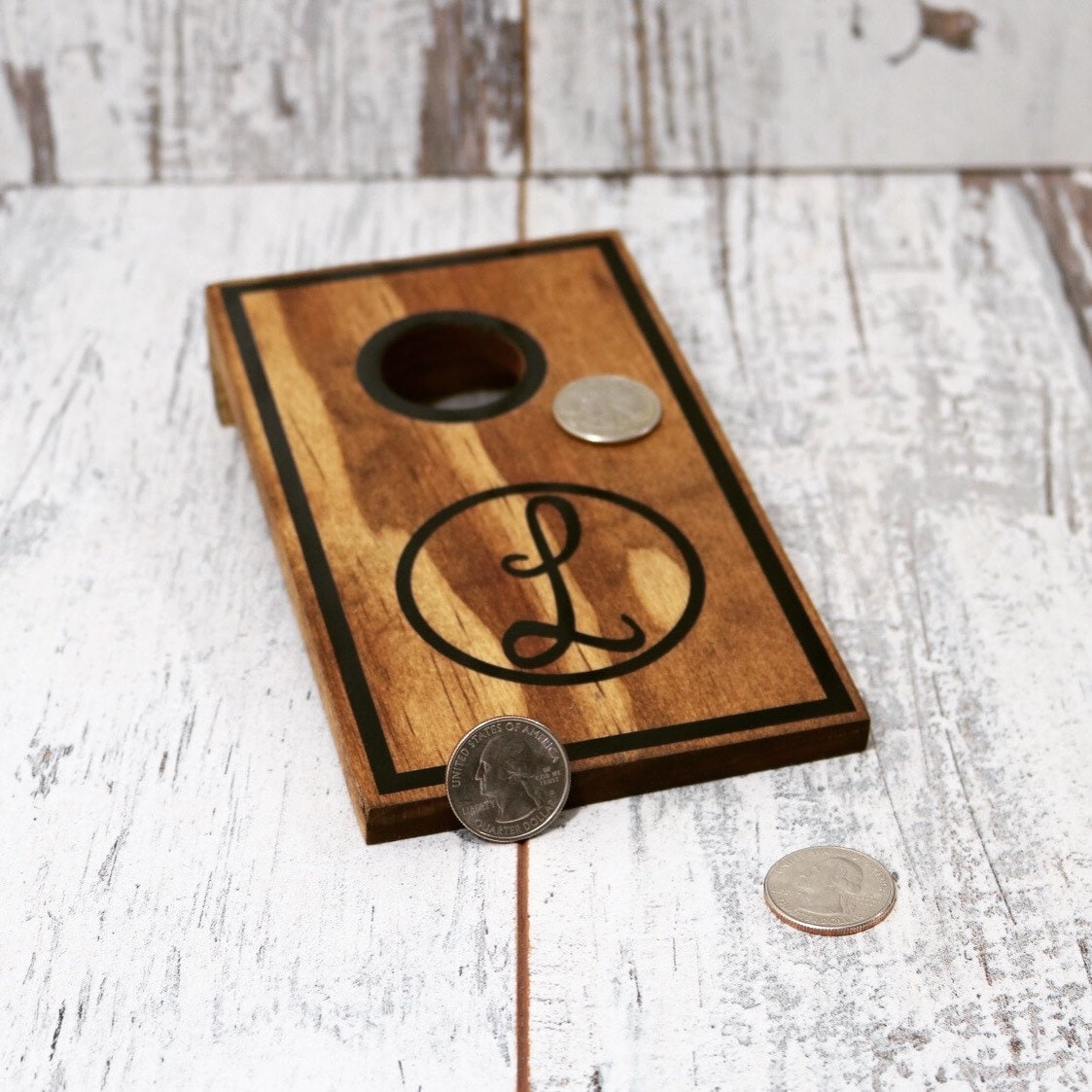 Coin Hole Game Wedding Corn hole Personalized Coin Hole