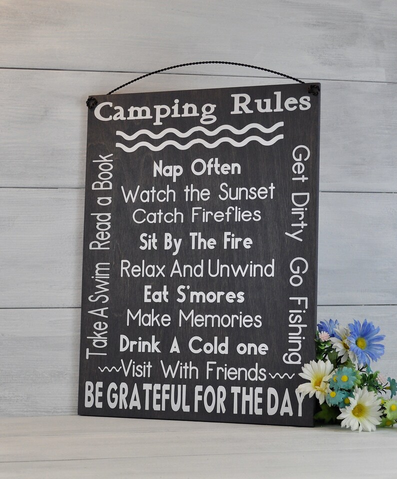 Camping Rules Sign Gift for the Camper - Etsy