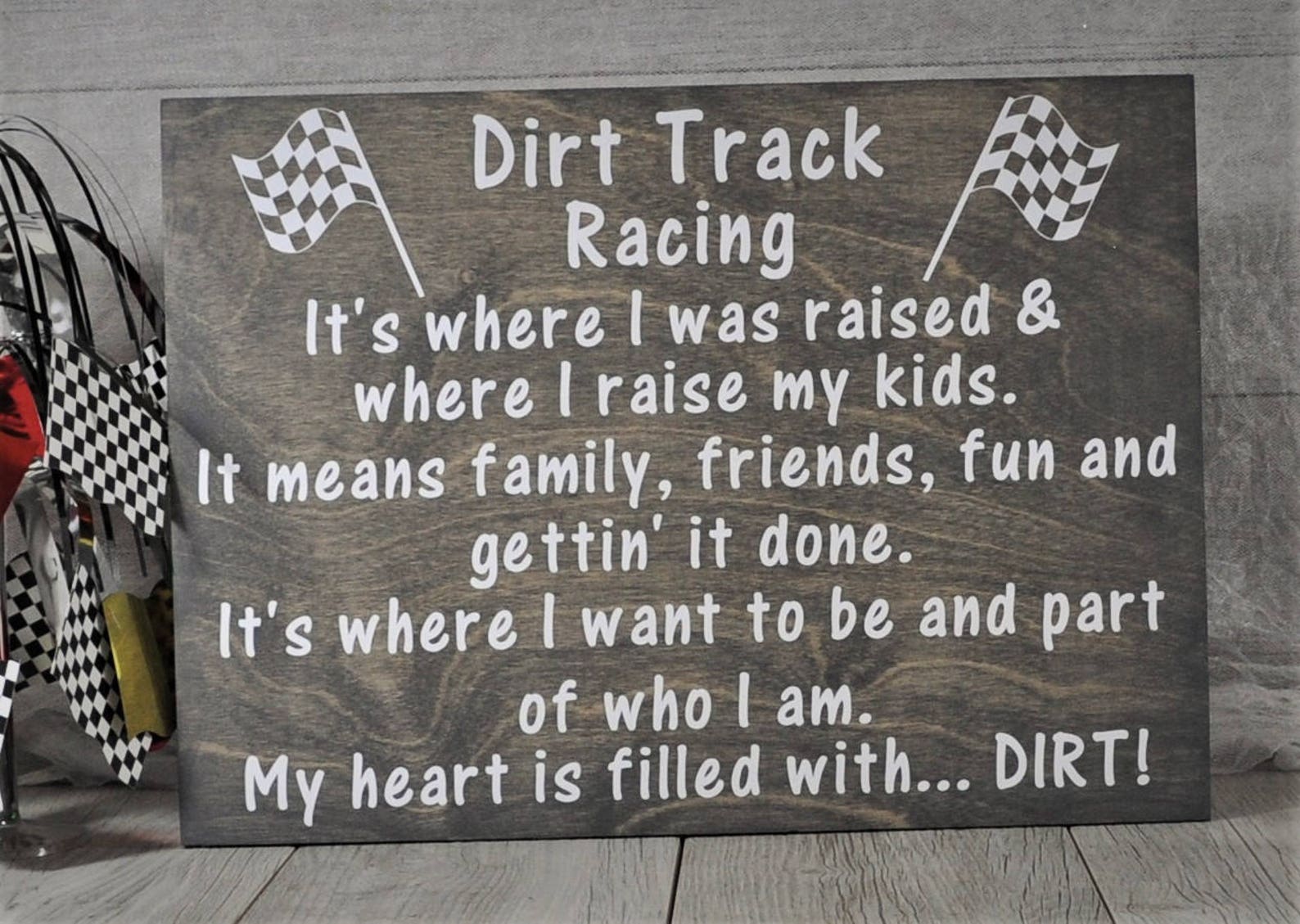 Dirt Track Racing Wood Sign: Motorsports Home Decor, Racing Sign - Etsy