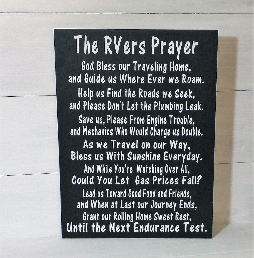 Rvers Prayer Wood Sign: Rustic Camper Decor, Traveler Gift - Etsy