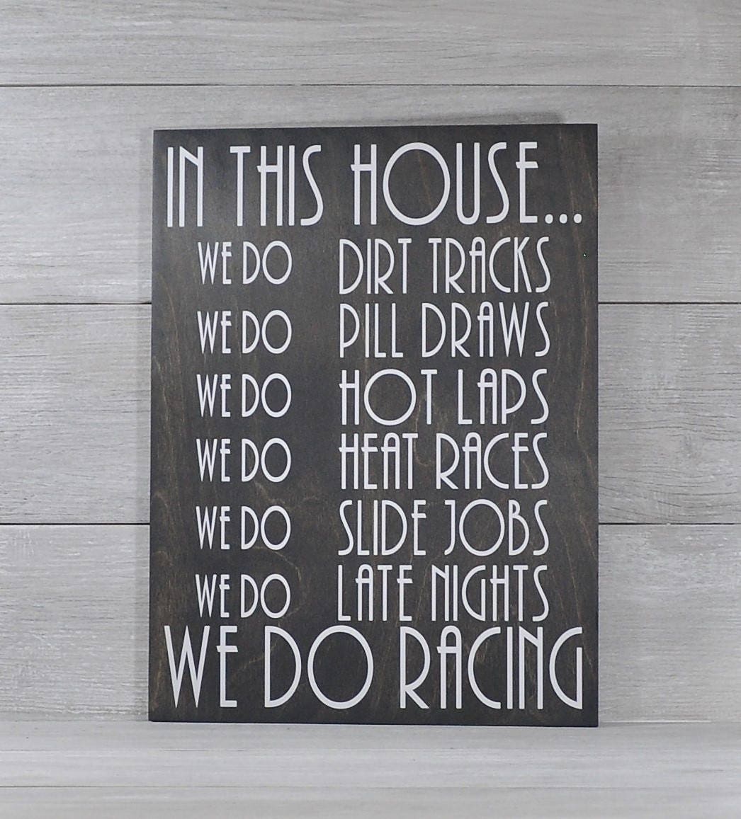 Dirt Track Racing Wood Sign: Motorsports Home Decor (16x12) - Etsy