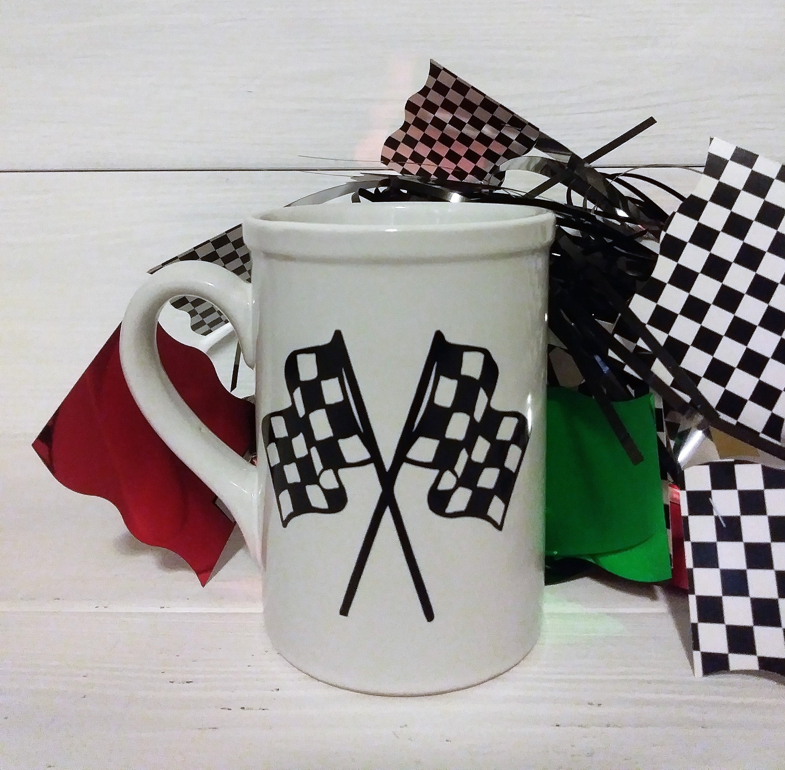 Racing . Checkered Flags Coffee Mug . Motorsports Themed Gifts . Gift ...