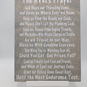 Rvers Prayer Wood Sign: Rustic Camper Decor, Traveler Gift - Etsy