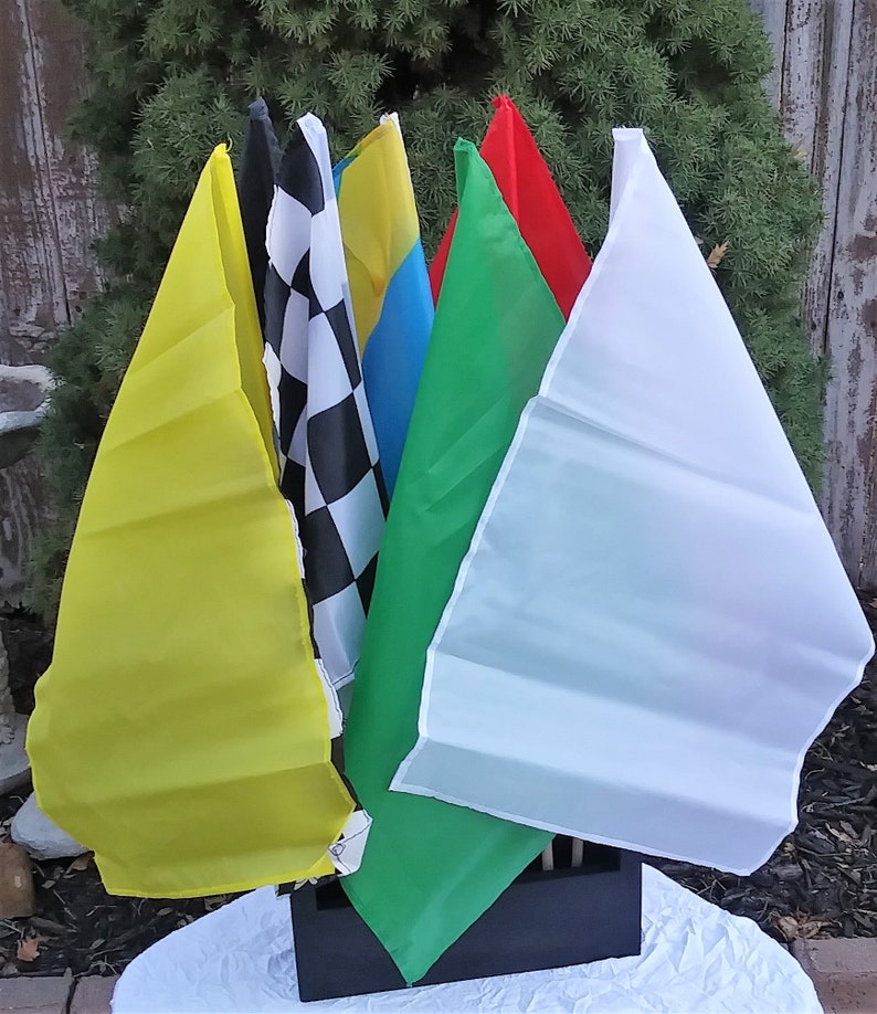 Racing Flags . Sports Gift . Set of 7 Flags With Display . - Etsy