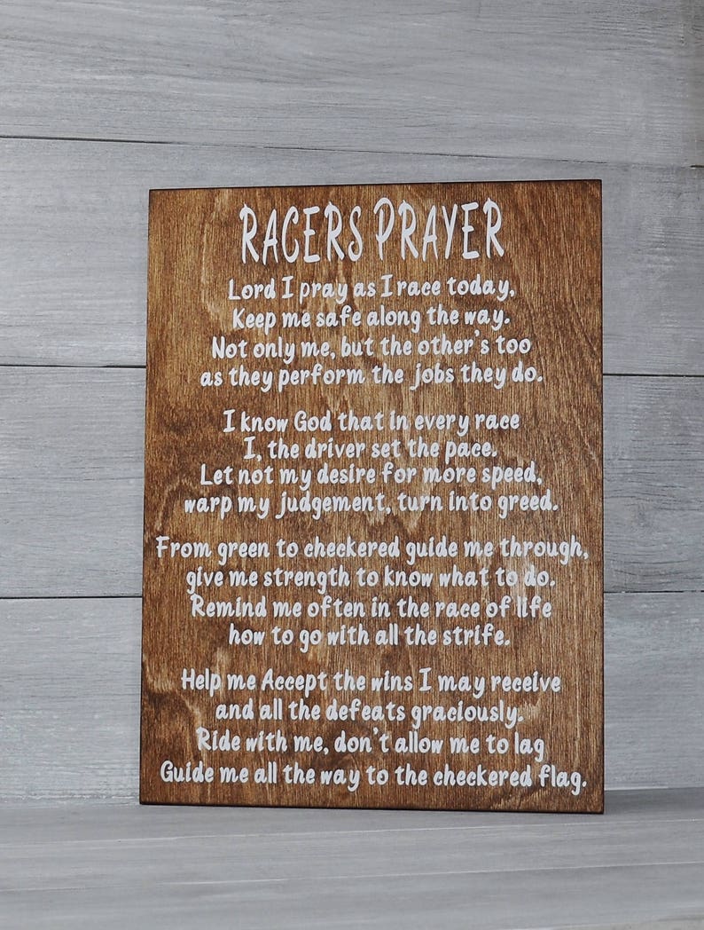 Racing . Racing Sign. Racers Prayer . Racing Decor . Wood Sign | Etsy