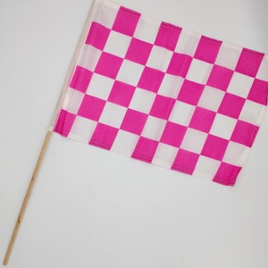 Personalized Pink Checkered Flag: Kids Racing Autograph Flag - Etsy