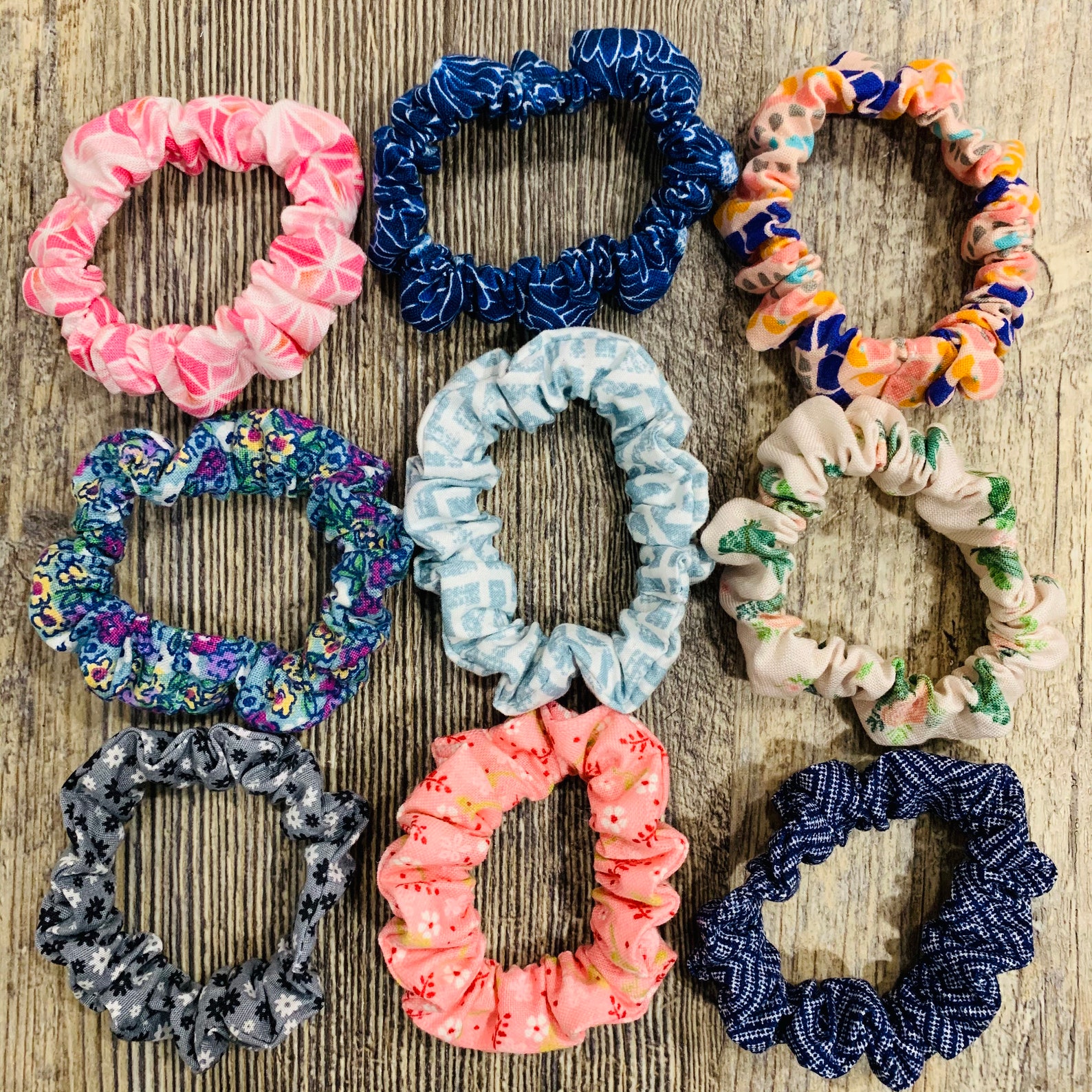 Thin Hair Scrunchie 30 Colours Hair Ties Floral Girlie - Etsy