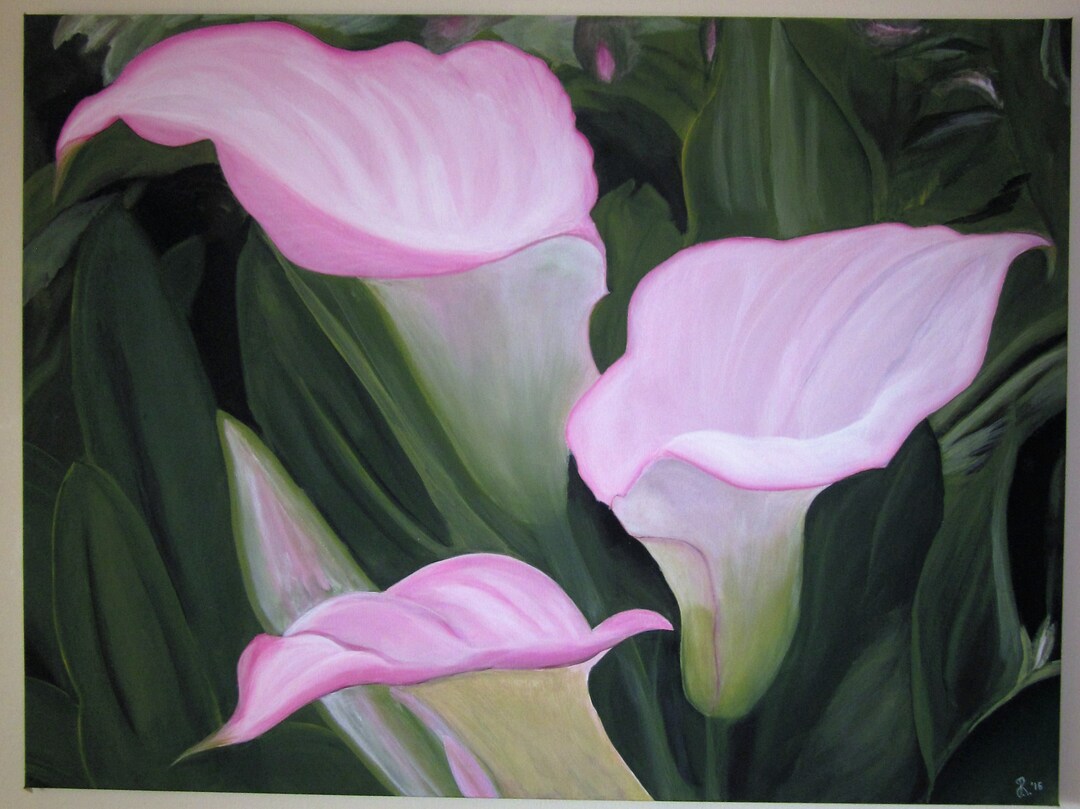Calla Lilies Acrylic Painting - Etsy
