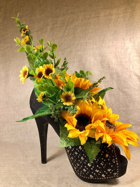 High Heel Sunflower Centerpiece - Etsy