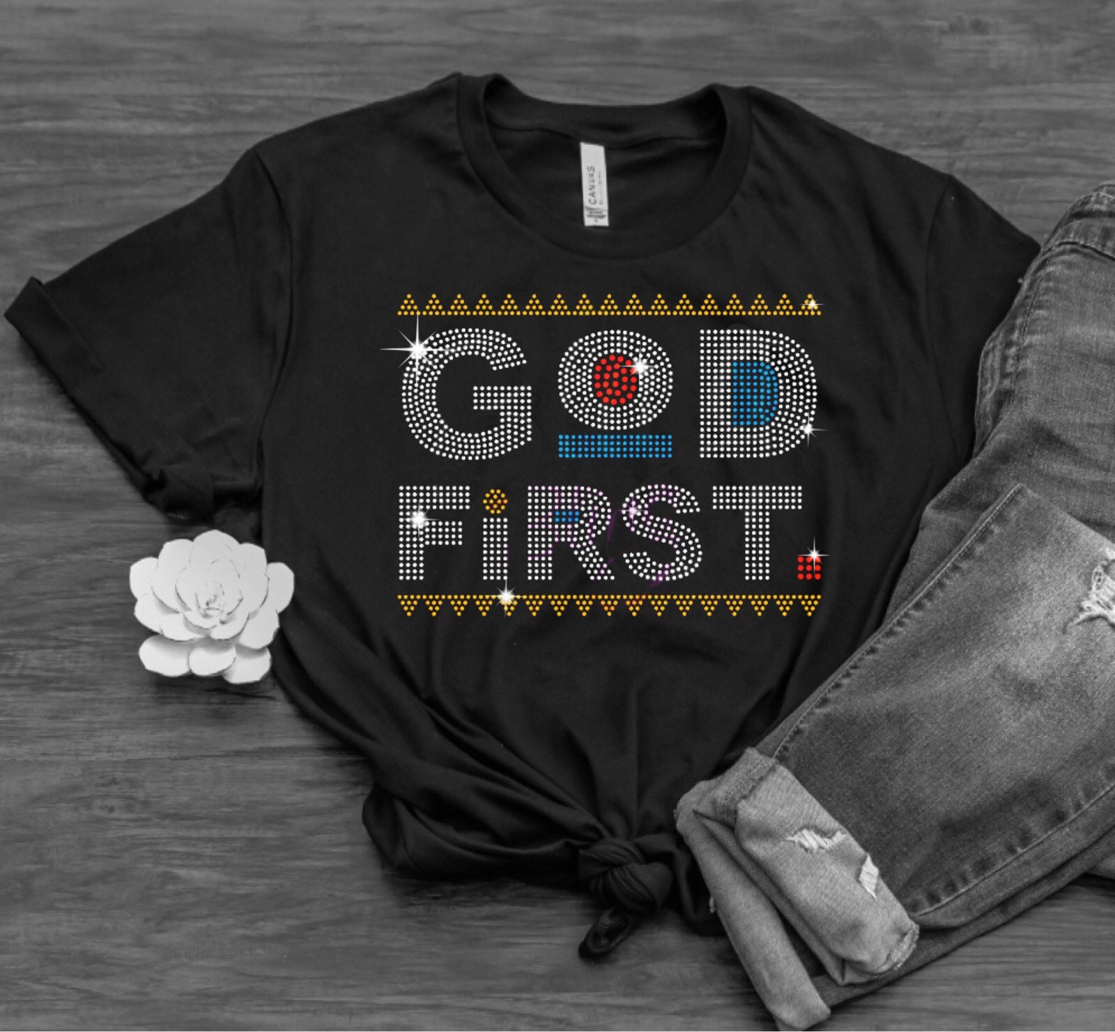 God First Bling Tee, God First T-shirt, Bling God First Shirt, Faith T ...