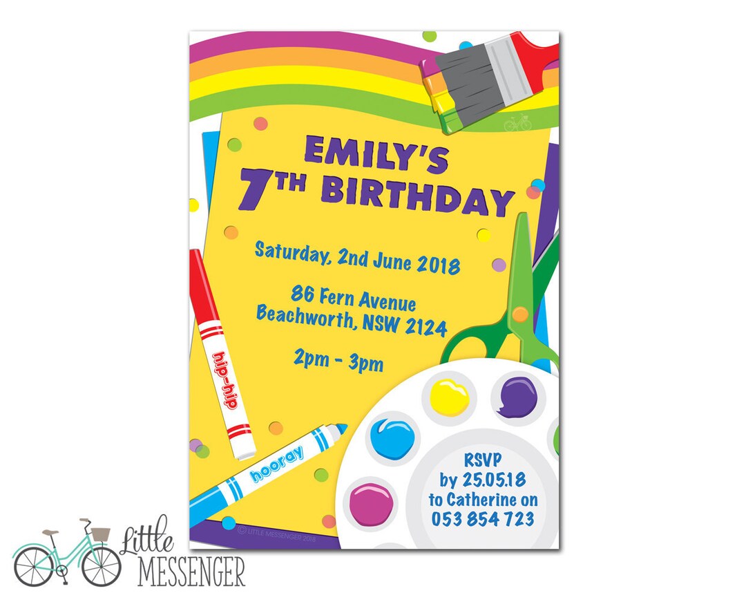 Art Party Invitation - Etsy