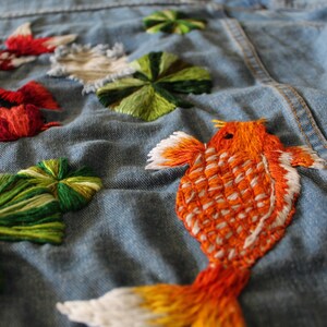 Hand Embroidered Koi Fish Jacket - Etsy