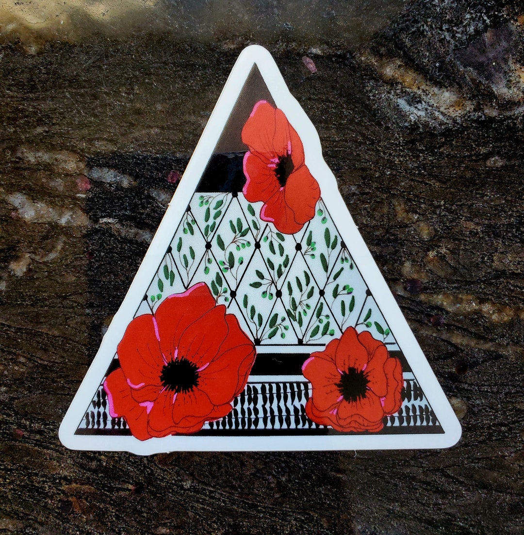 Palestine Keffiyeh and Red Poppy Vinyl Sticker - Etsy