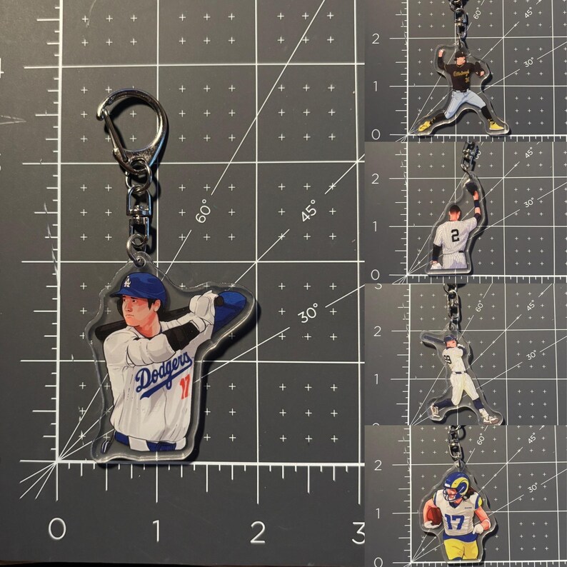 NFL MLB Acrylic Keychain Basketball Double Sided Souvenir Free Shipping ...