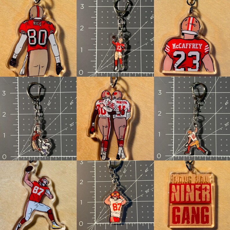 NFL MLB Acrylic Keychain Basketball Double Sided Souvenir Free Shipping ...
