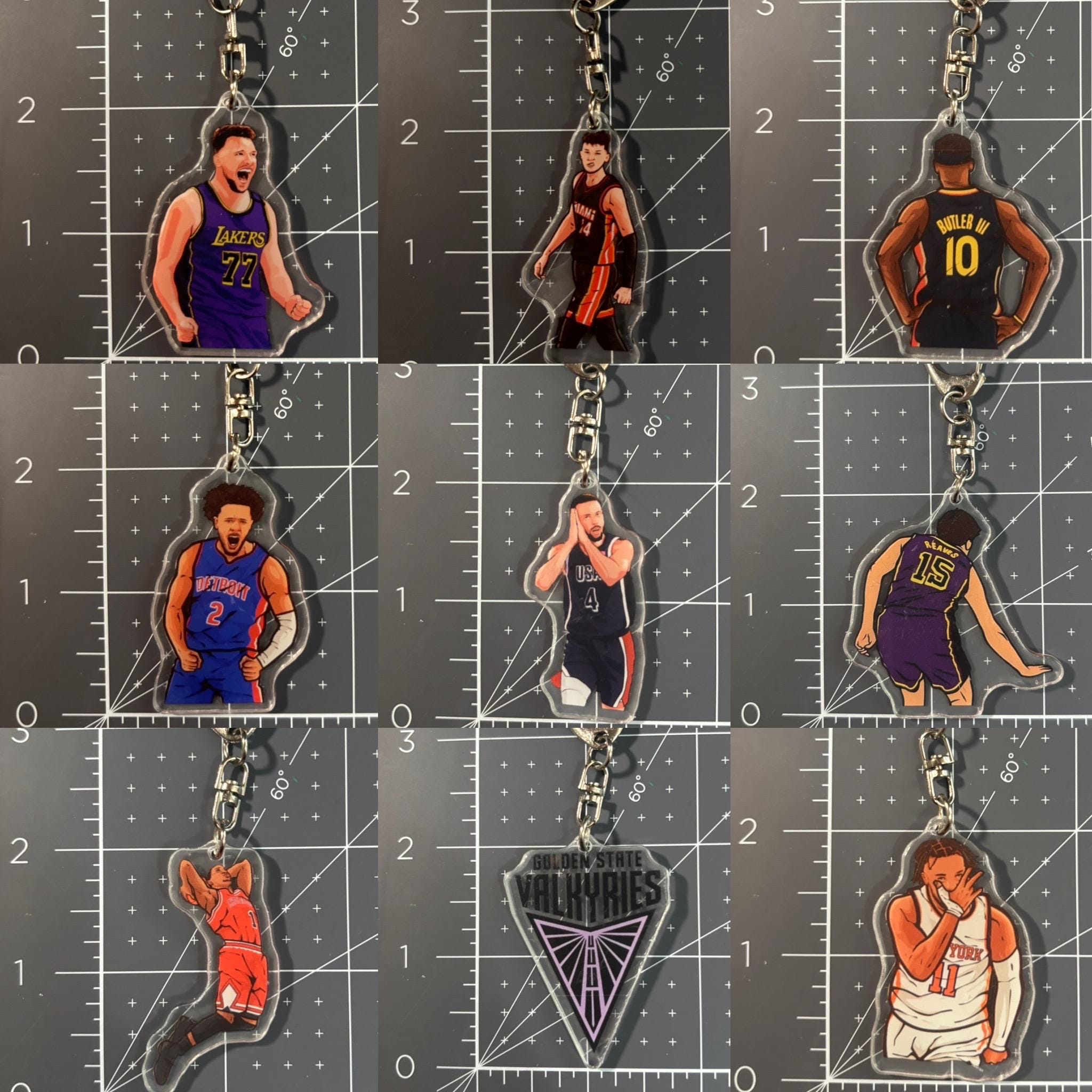 NBA WNBA Acrylic Keychain Basketball Double Sided Souvenir Free ...