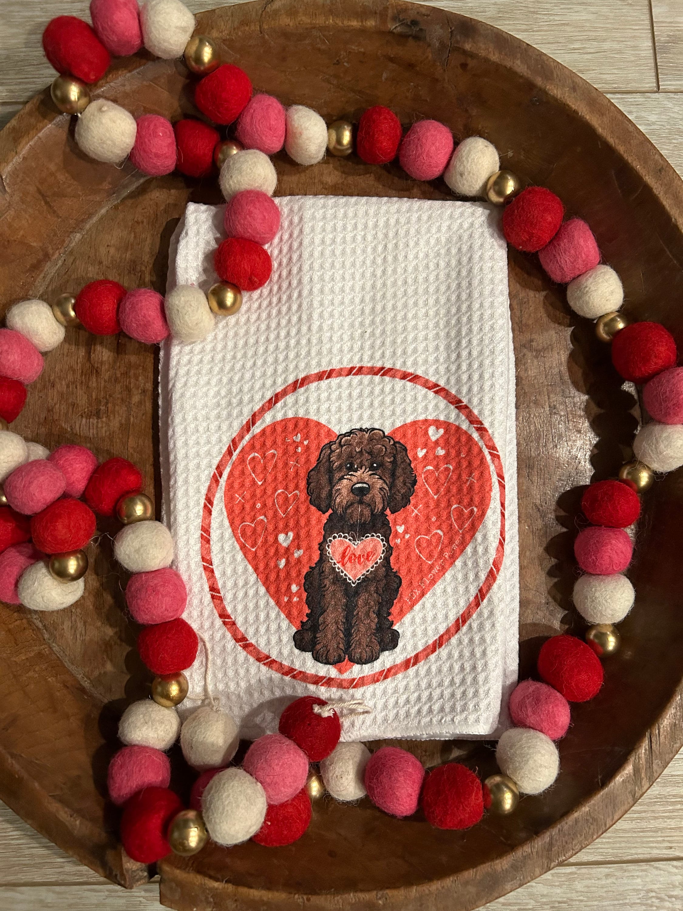 Doodle Love Towel Set, Valentine's Day Gift, Dog Lover Gift ...