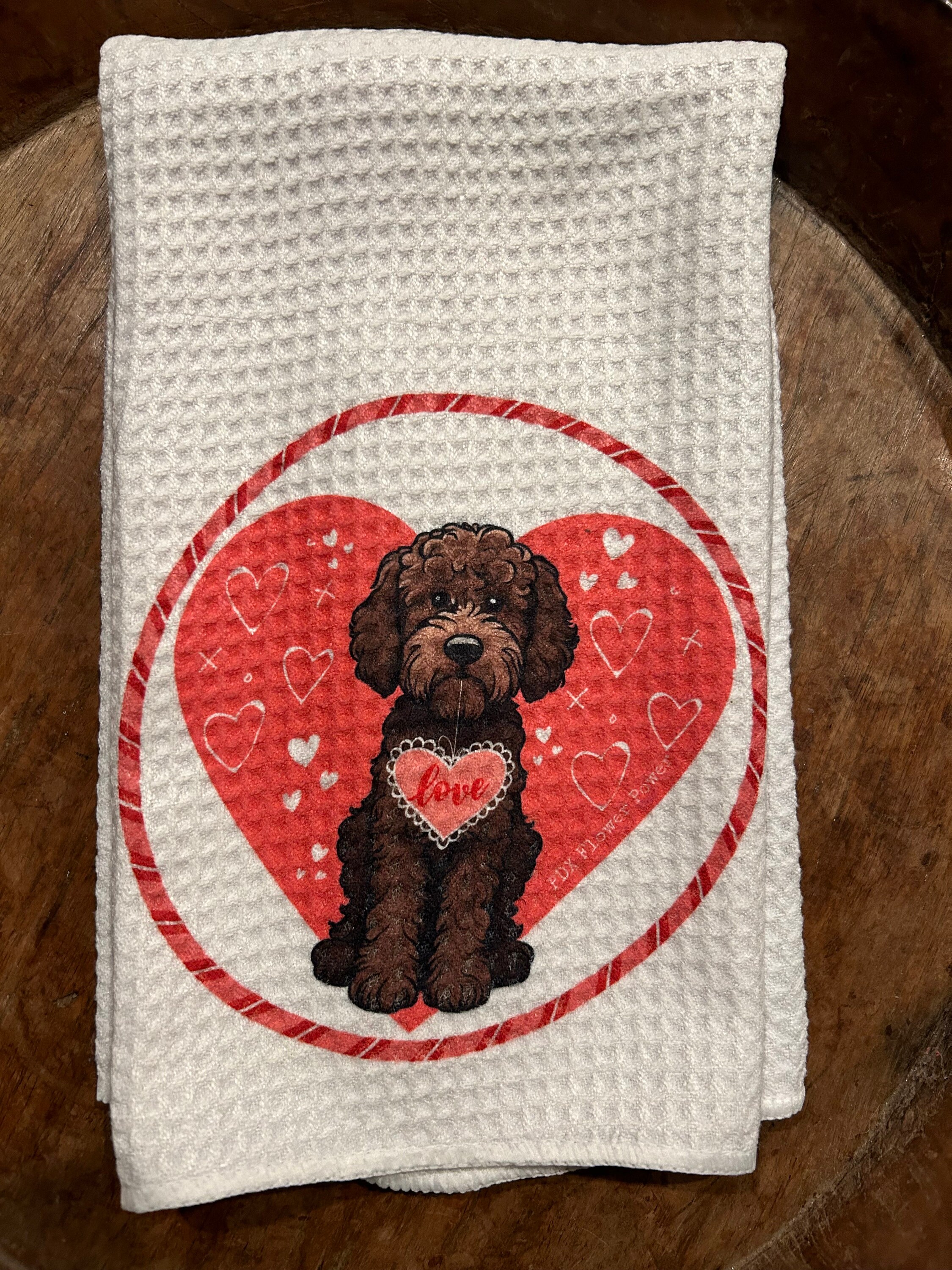 Doodle Love Towel Set, Valentine's Day Gift, Dog Lover Gift ...