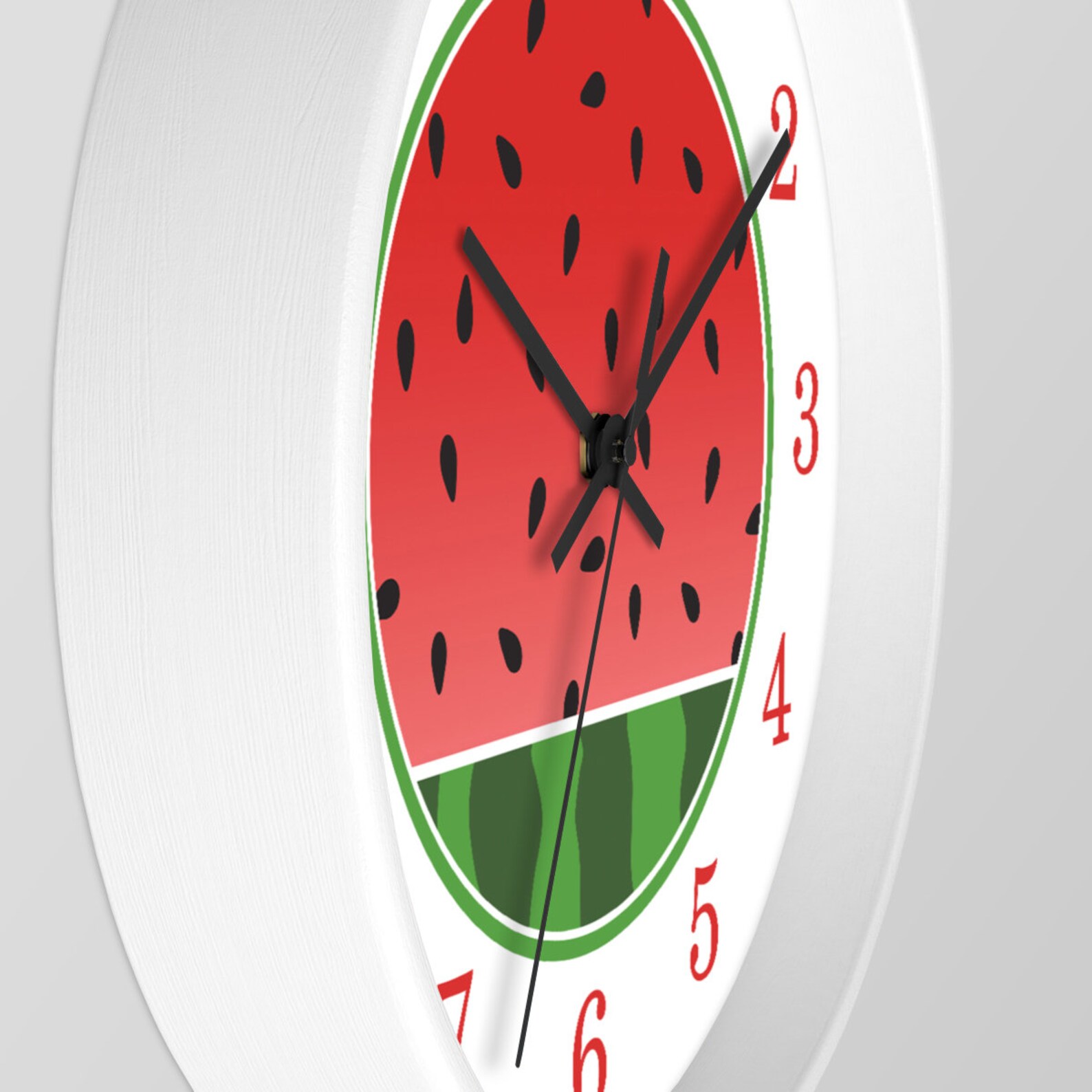 Watermelon Wall Clock Red Green Fruit Food Clock Design With - Etsy