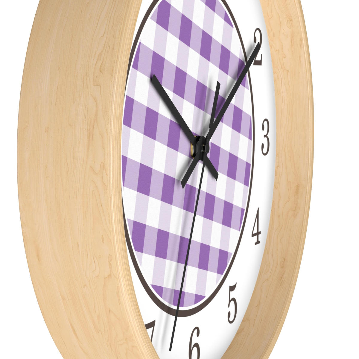 Purple Gingham Wall Clock Pattern in Purple and White With - Etsy