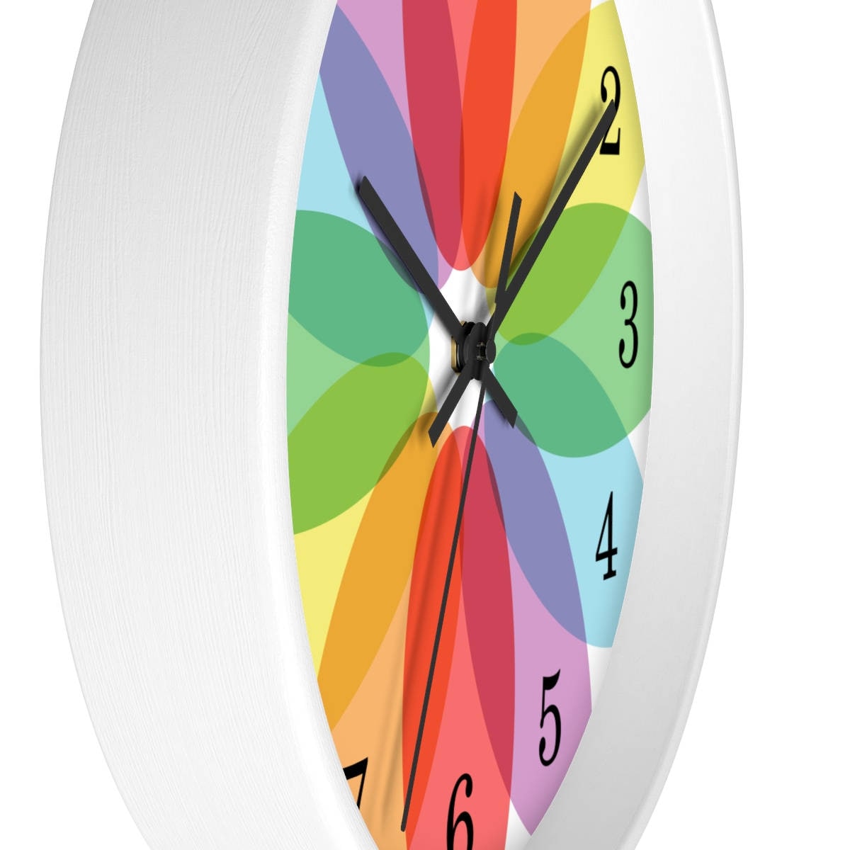 Color Lovers Wall Clock Rainbow Flower Design With White - Etsy