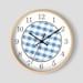 Blue Gingham Wall Clock Pattern in Blue and White With Wood - Etsy