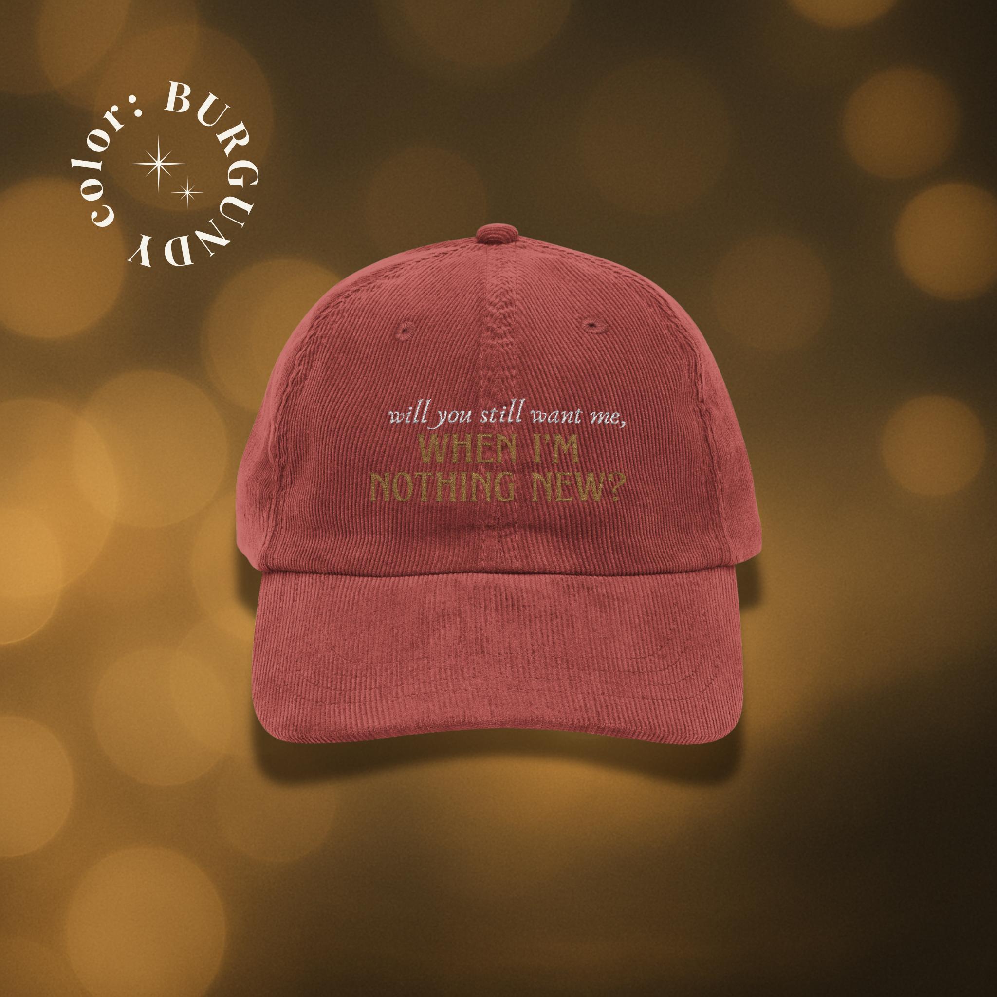 Nothing New Corduroy Hat - Sad Girl Aesthetic Baseball Cap ...
