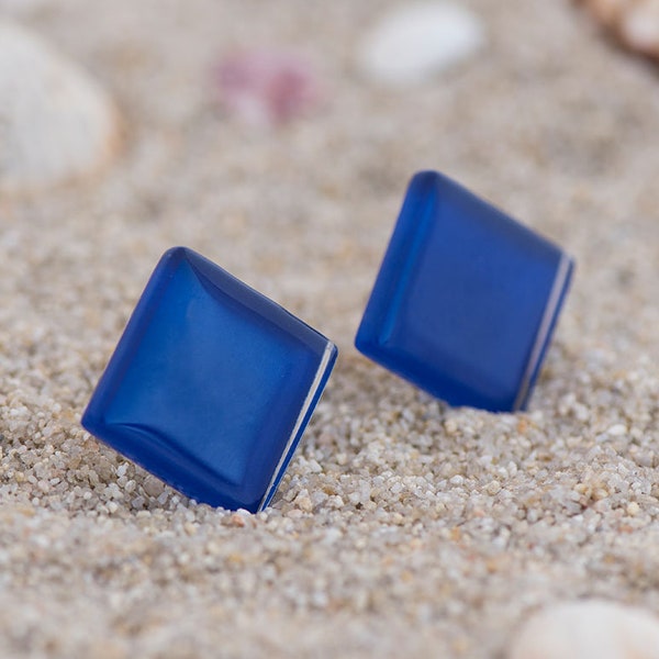 Blue Stud Earrings - Etsy