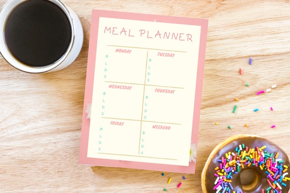 Simple meal planner Weekly meal planner printable Minimalist | Etsy