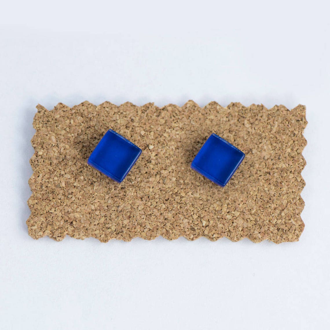 Blue Stud Earrings Royal Blue Earrings Studs Minimalistic - Etsy