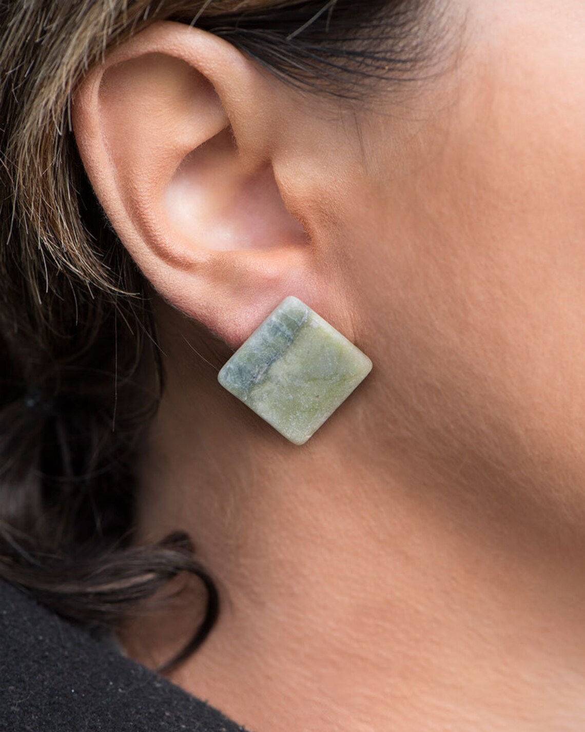 Green Earrings, Marble Earrings, Stone Earrings, Nature Earrings ...