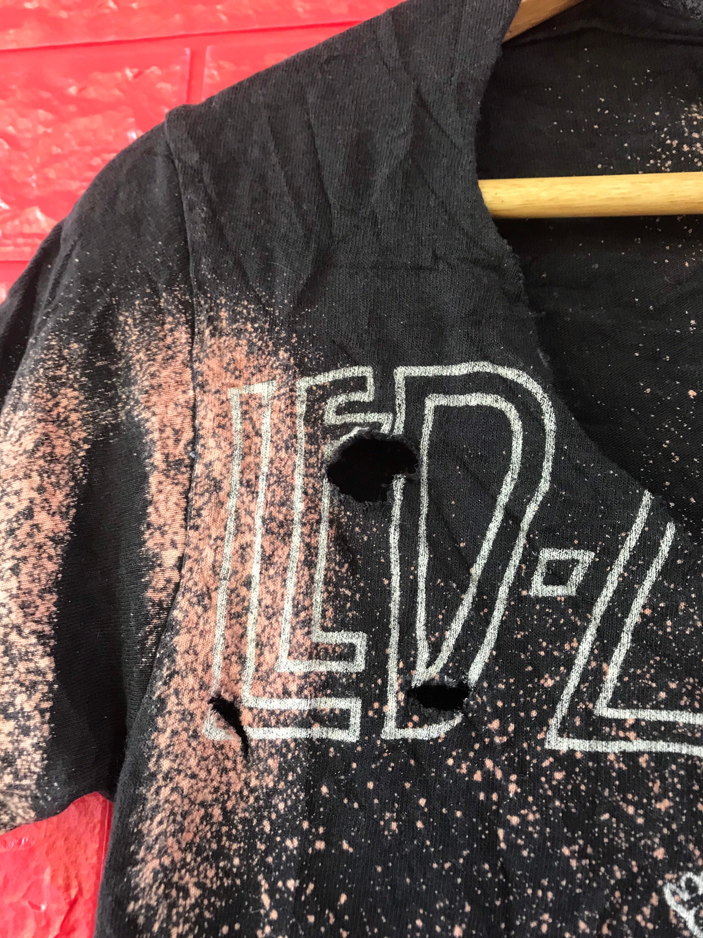 Vtg Led Zeppelin Acid Wash Distress Tshirt Sz M | Etsy