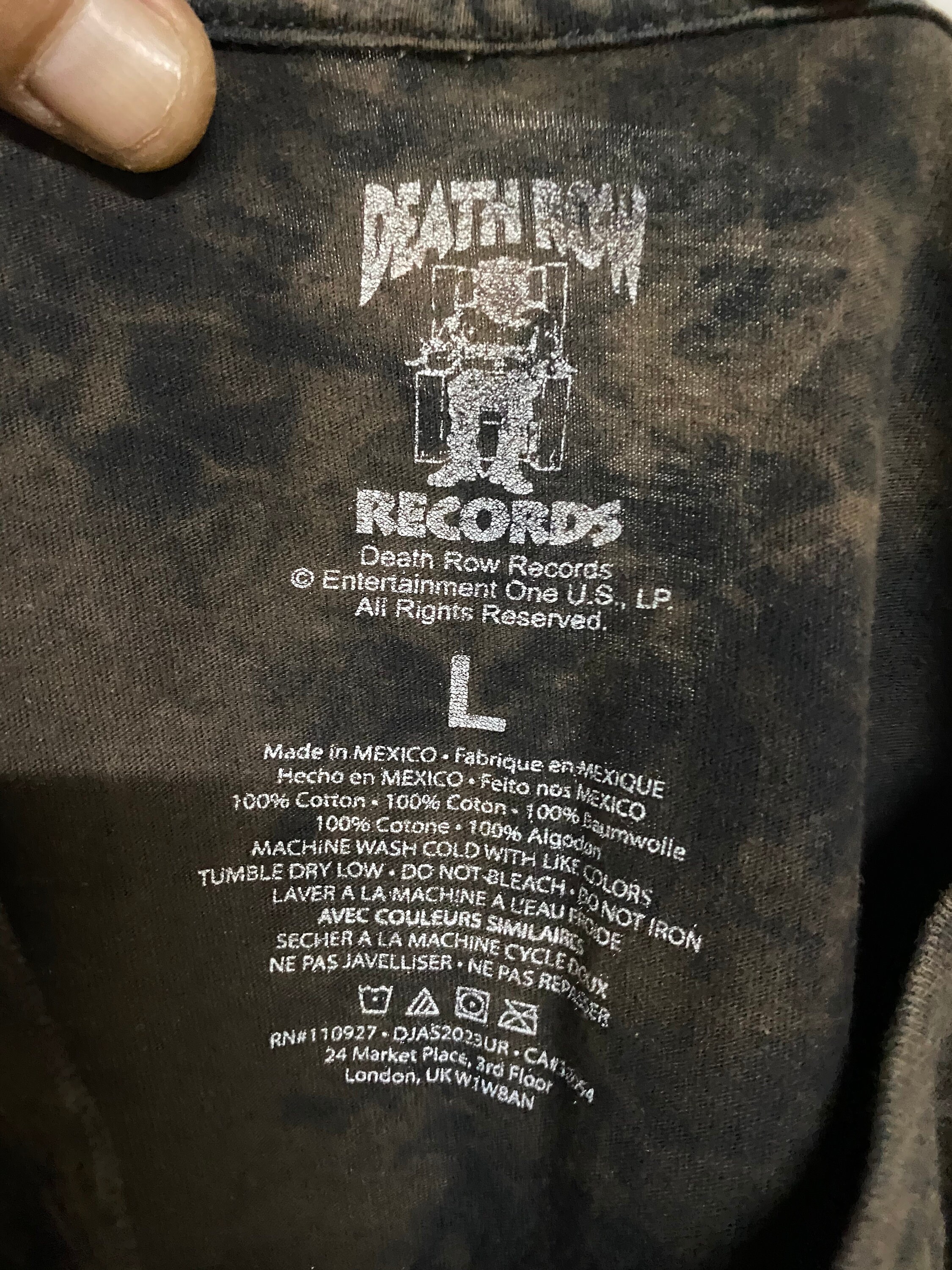 Vintage Death Row Record Promo Tour Concert Acid Wash Tshirt Tupac ...