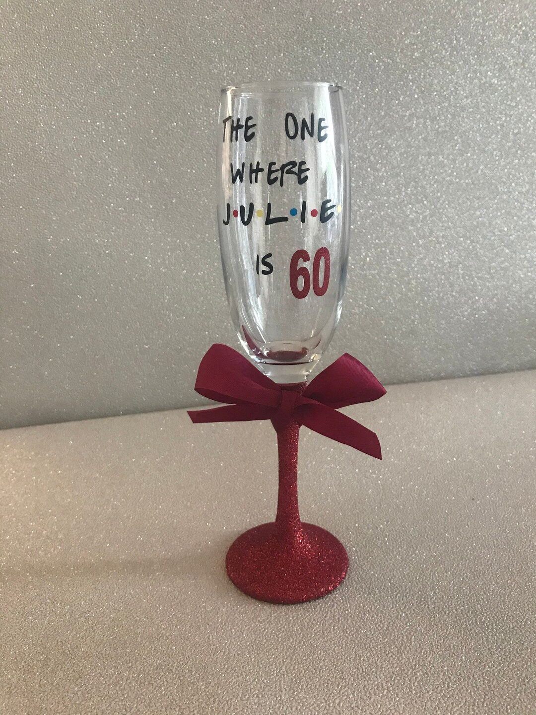 Personalised 60th Birthday Glass, Personalised Champagne Flute ...