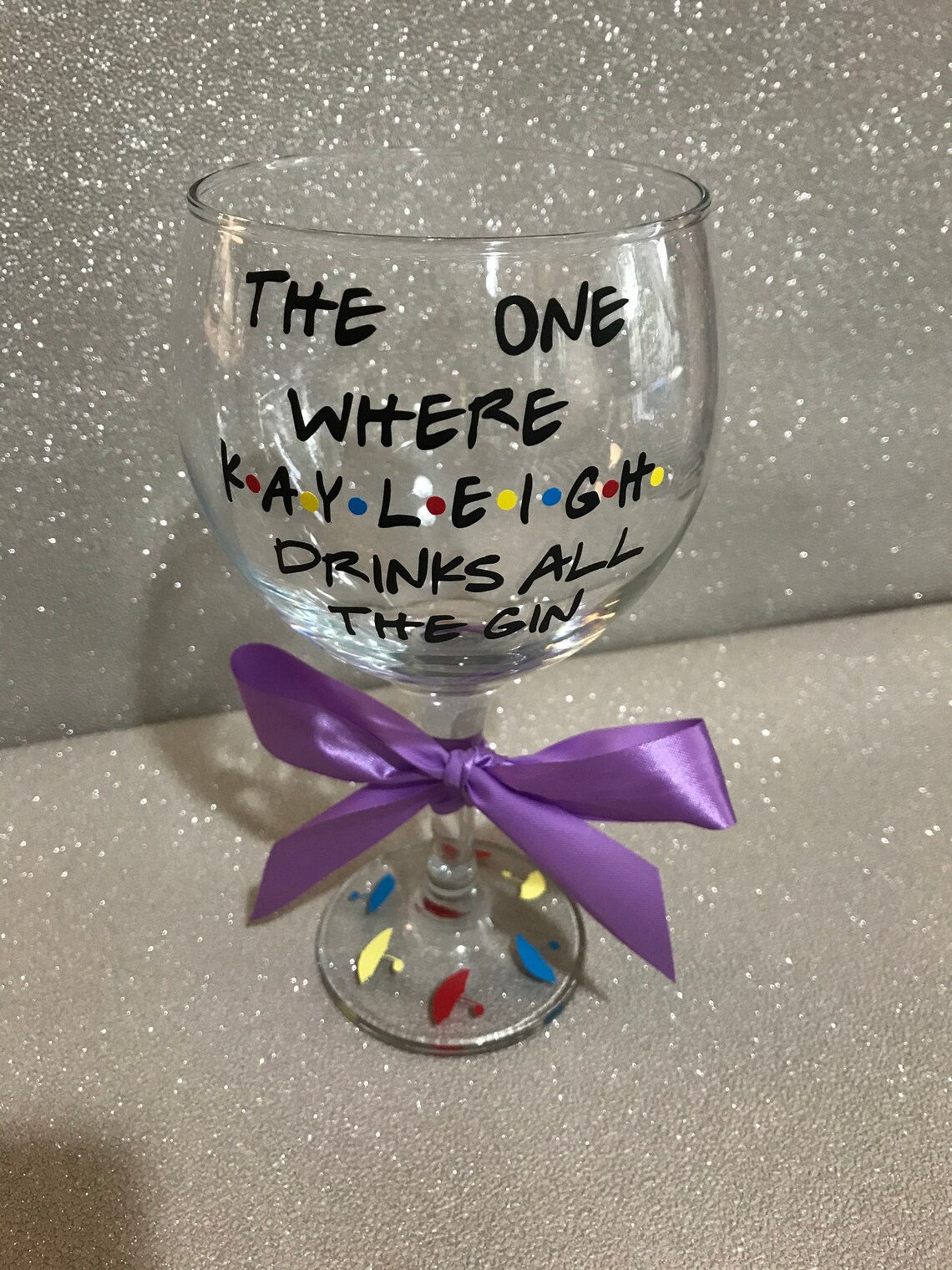 Friends gift gin glass personalised gin glass sister gift | Etsy