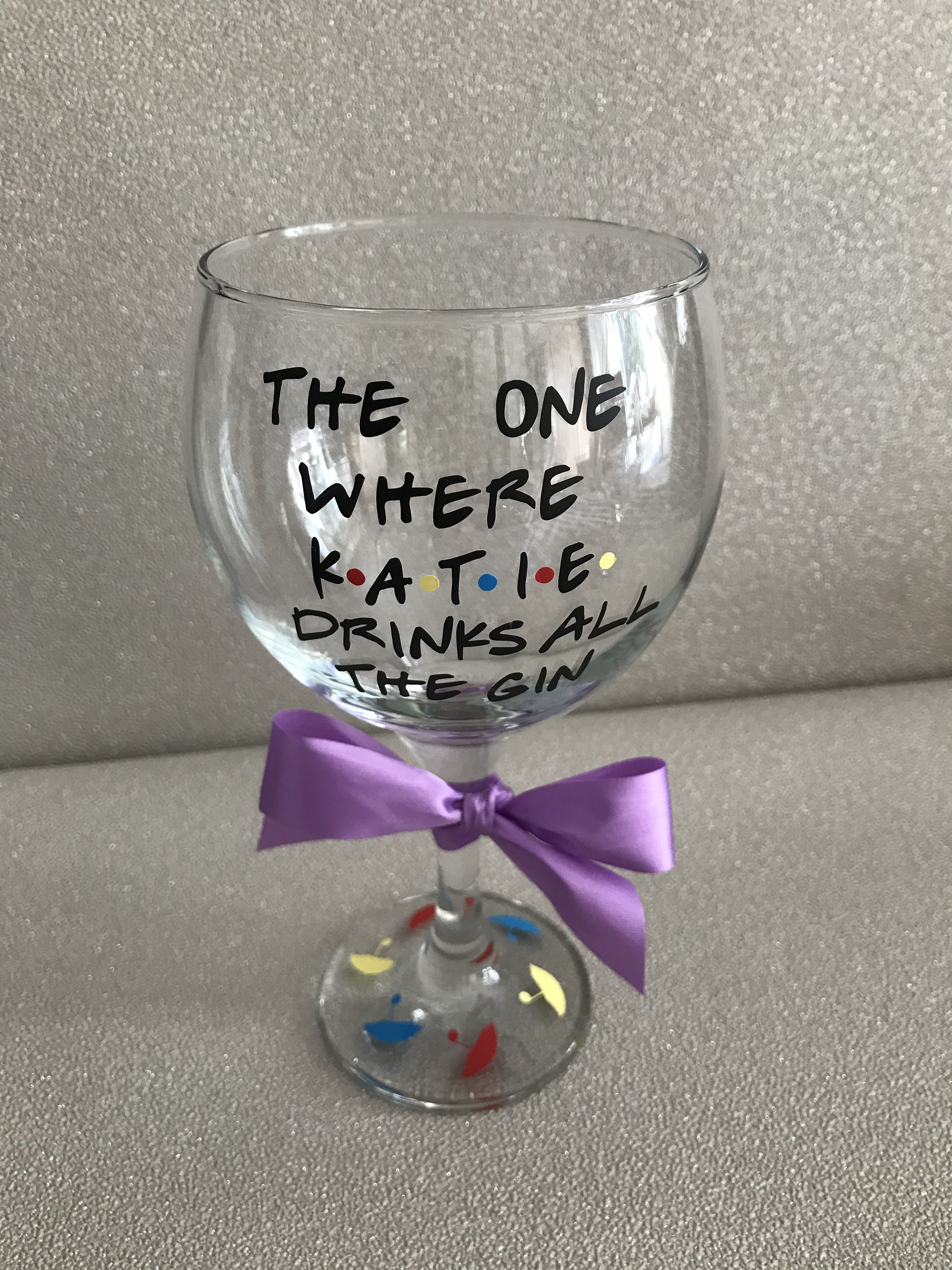 Friends gift gin glass personalised gin glass sister gift | Etsy