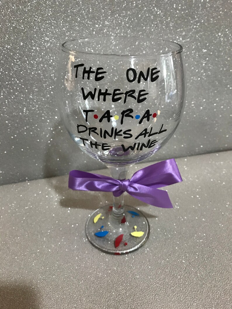 Friends gift gin glass personalised gin glass sister gift | Etsy