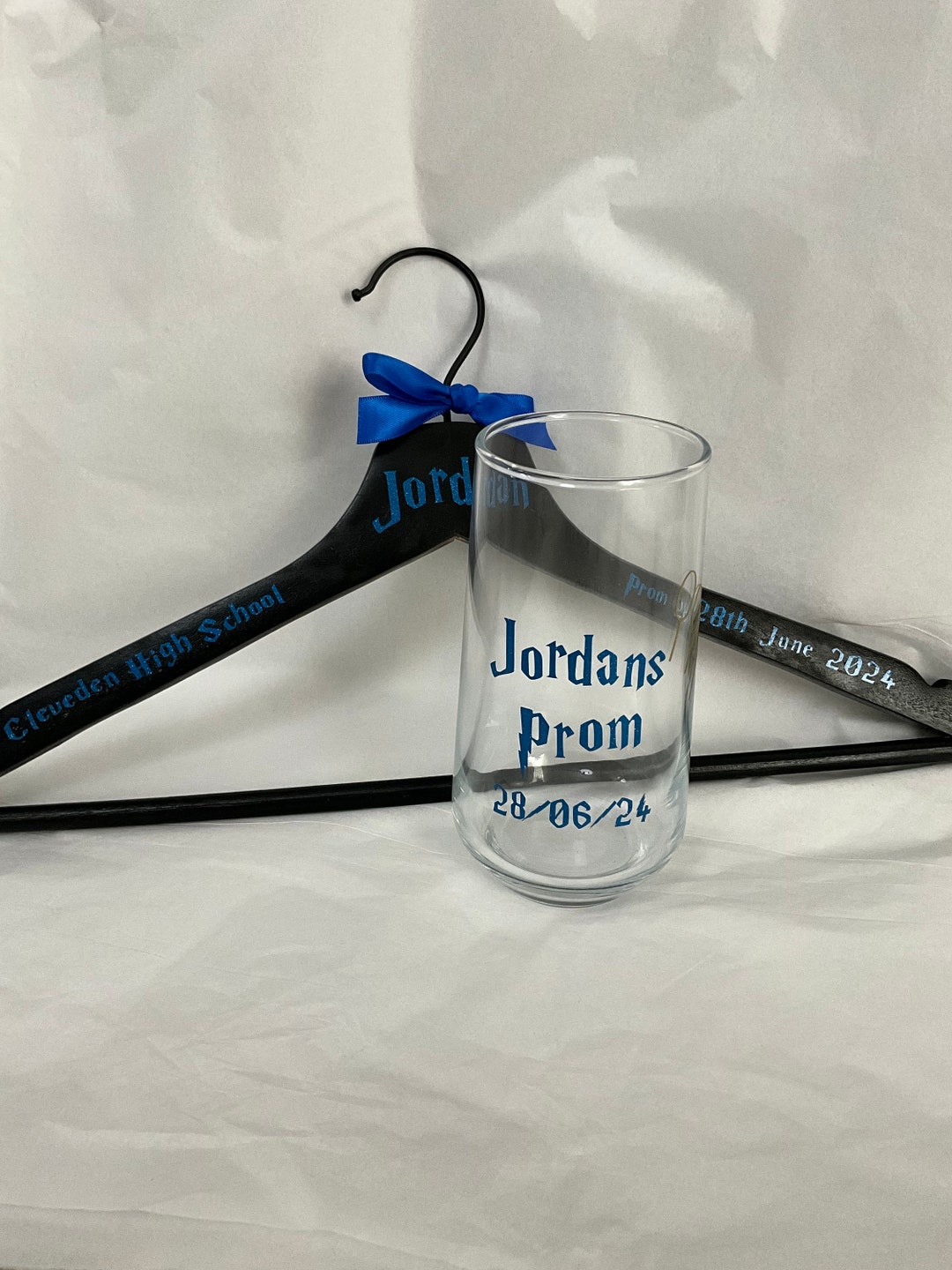 Personalised Glass and Coat Hanger for Prom Night, Keepsake Gifts for ...