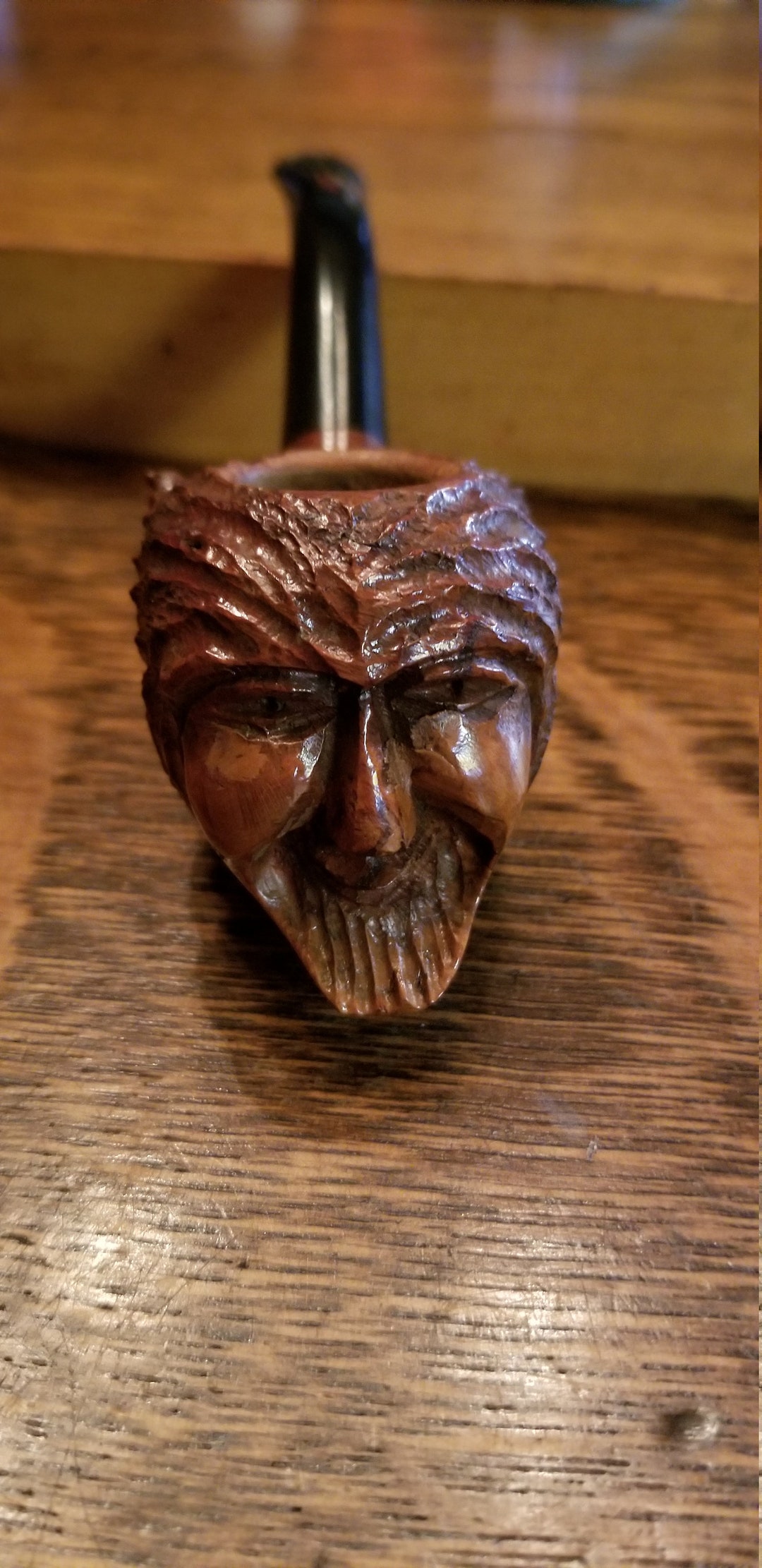 Carved Face Tobacco Pipe, Italian Briarwood Pipe,vintage Pipe - Etsy