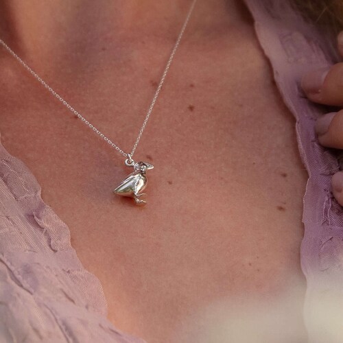 Puffin Necklace Sterling Silver Puffin Pendant - Etsy