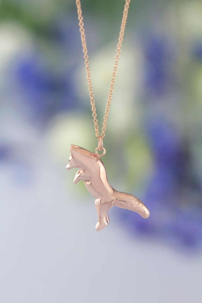 Jumping Fox Necklace Hand Carved Design in Sterling Silver | Etsy