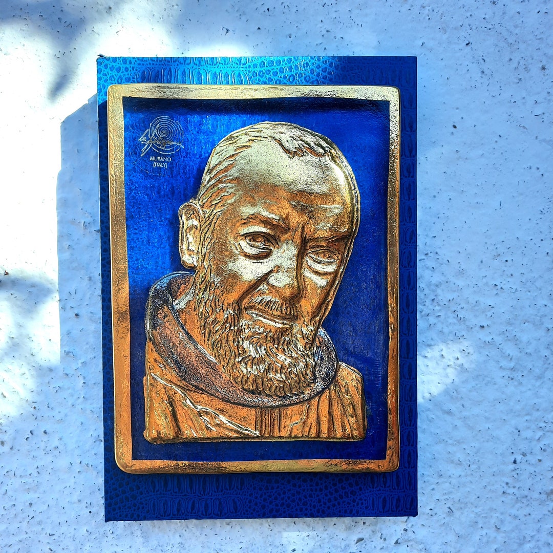Icon Padre Pio Glass Murano Glass Figure Saint Padre Pio of Pietralcina ...
